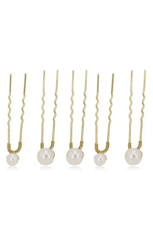 Brides & Hairpins Iva Set Of 5 Bobby Pins - Gold