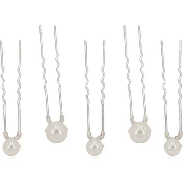 Brides & Hairpins Iva Set Of 5 Bobby Pins - Silver