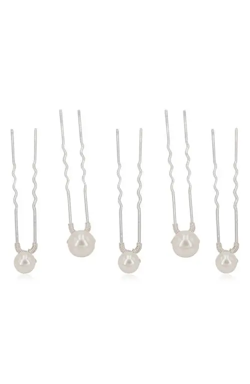 Brides & Hairpins Iva Set Of 5 Bobby Pins - Silver