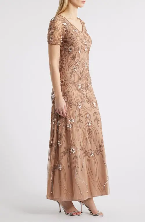 Pisarro Nights Beaded Tulle Gown