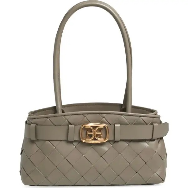 Sam Edelman Cleo Woven Leather Shoulder Bag - Taupe