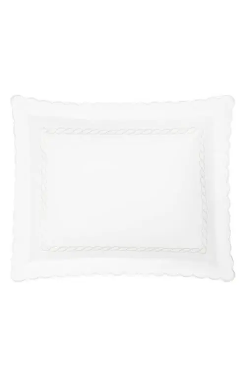 MATOUK Classic Chain Scallop Sham - White
