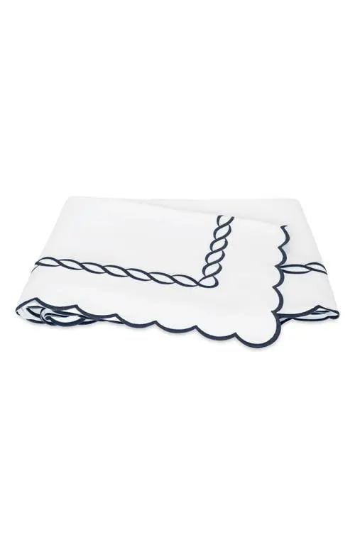 MATOUK Classic Chain Scallop Flat Sheet - Navy