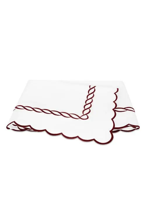 MATOUK Classic Chain Scallop Flat Sheet - Red