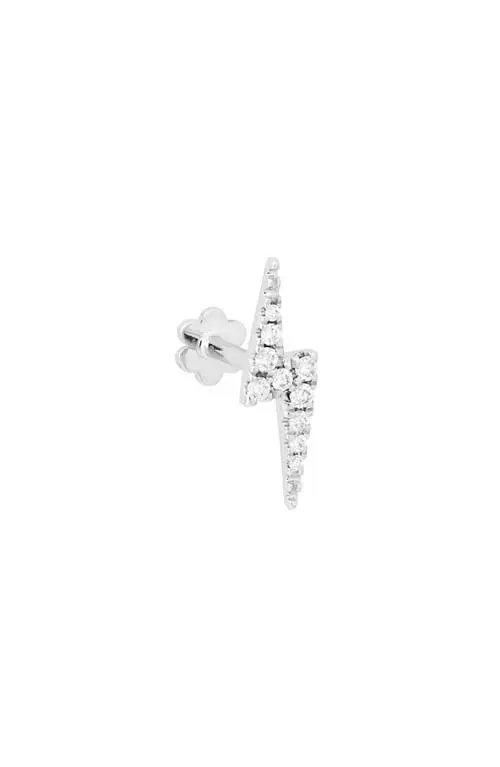 MARIA TASH Diamond Lightning Bolt Single Stud Earring - White Gold