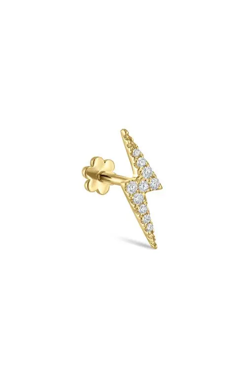 MARIA TASH Diamond Lightning Bolt Single Stud Earring - Yellow Gold