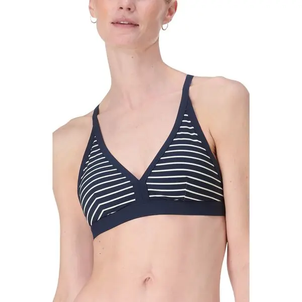 Sweaty Betty Core Racerback Bikini Top - Blue Coastal Stripe