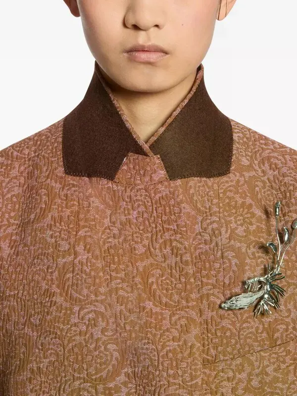 Dries Van Noten Floral-Motif Brooch - Silver | Editorialist