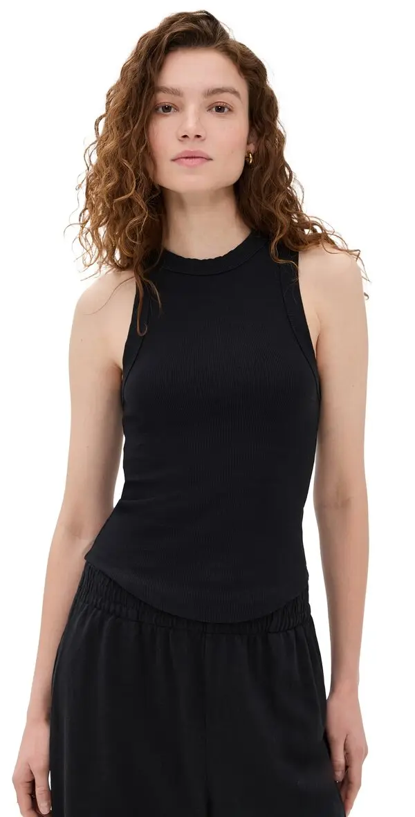 VITAMIN A Essential Ribbed Tank - Black