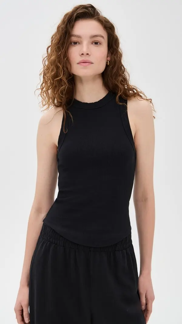 VITAMIN A Essential Ribbed Tank - Black