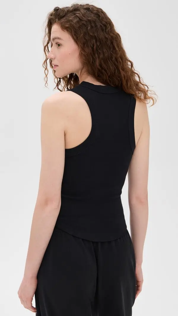 VITAMIN A Essential Ribbed Tank - Black