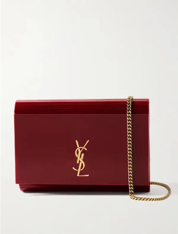 Saint Laurent Vicky Plexiglass Shoulder Bag - Claret