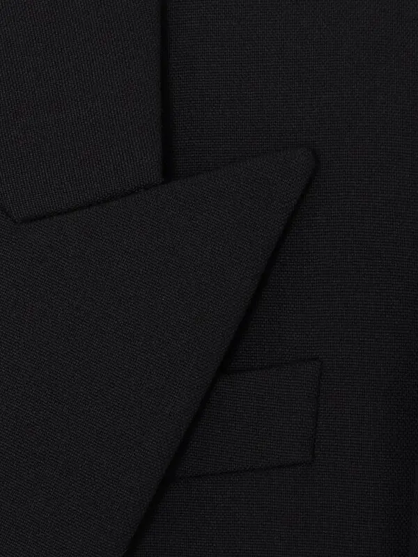 Saint Laurent Double-breasted Grain De Poudre Wool Blazer - Black