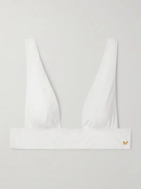 Kiki De Montparnasse Echauffe Embellished Bikini Top - White