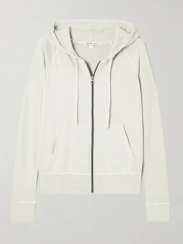 JAMES PERSE Vintage French Cotton-terry Hoodie - Neutrals
