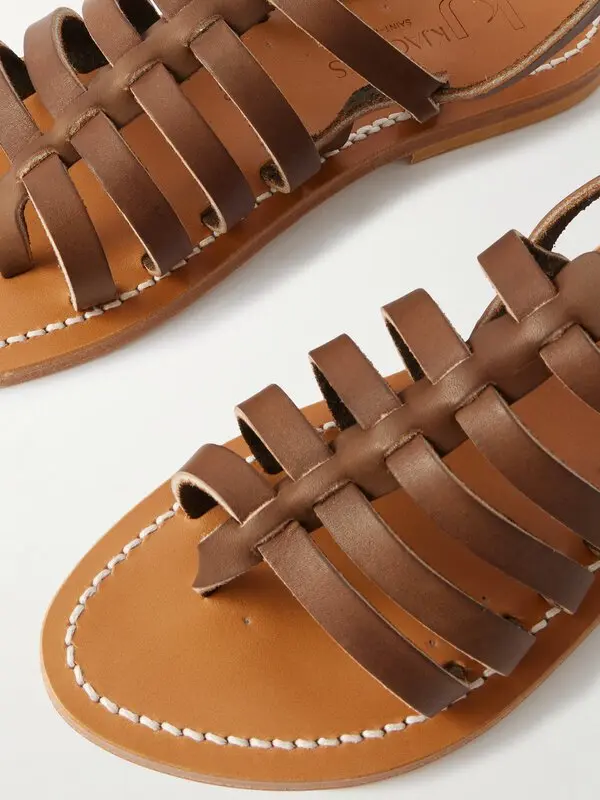 K.JACQUES Homere Leather Sandals - Brown