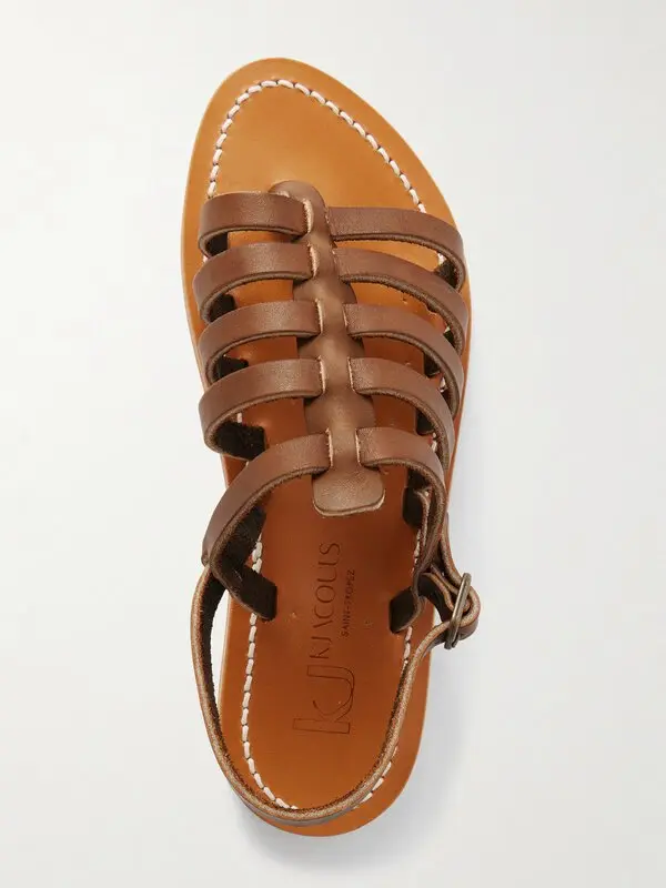 K.JACQUES Homere Leather Sandals - Brown