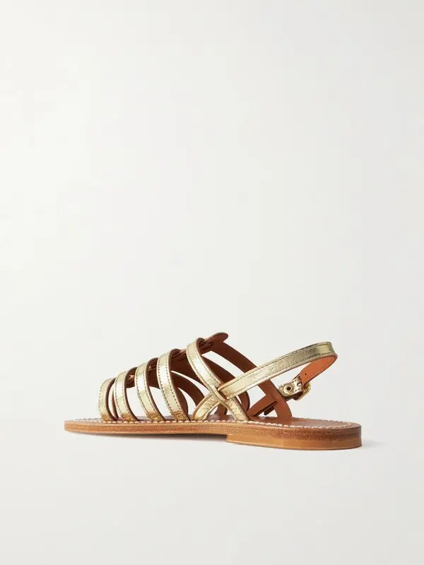 K.JACQUES Homere Metallic Leather Sandals - Gold