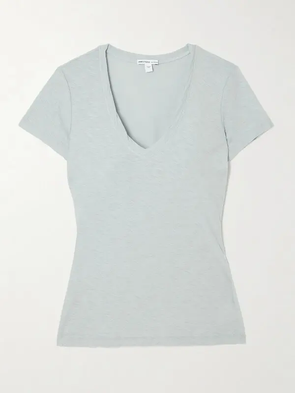 JAMES PERSE Casual Slub Cotton-jersey T-shirt - Gray