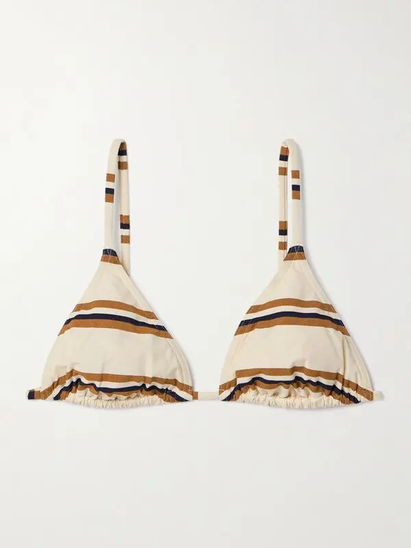 ERES Mariniere Flots Striped Triangle Bikini Top - Cream