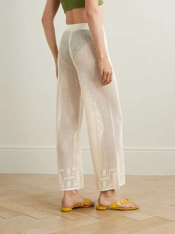 Calle Del Mar Crocheted Wide-leg Pants