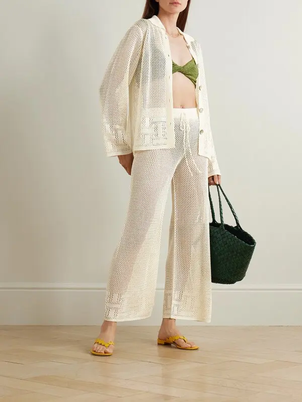 Calle Del Mar Crocheted Wide-leg Pants
