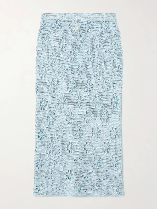 Calle Del Mar Crocheted Midi Skirt