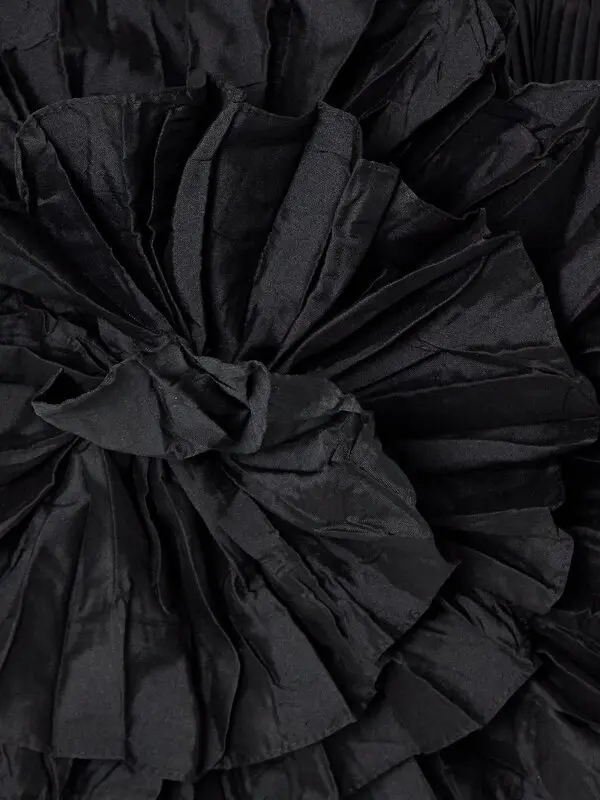 ANDRES OTALORA No Me Olvides Appliquéd Taffeta Top - Black