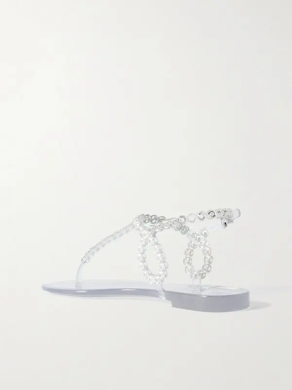 AQUAZZURA Almost Bare Crystal-embellished Pvc Sandals - Neutrals