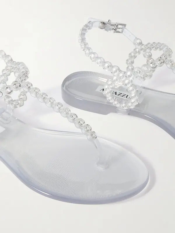 AQUAZZURA Almost Bare Crystal-embellished Pvc Sandals - Neutrals
