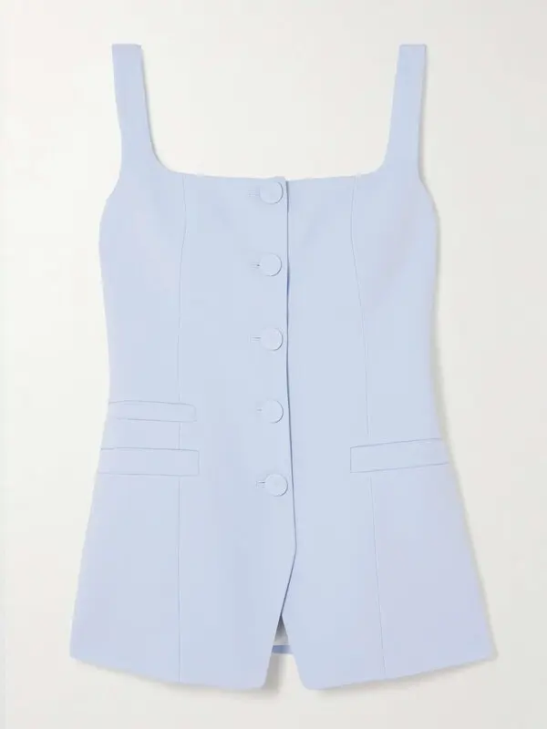 Another Tomorrow Crepe Top - Light Blue