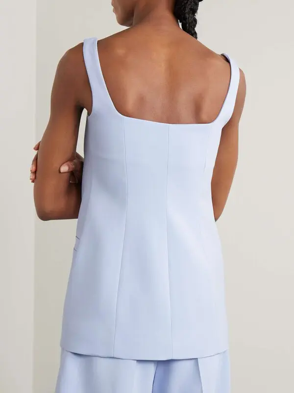 Another Tomorrow Crepe Top - Light Blue