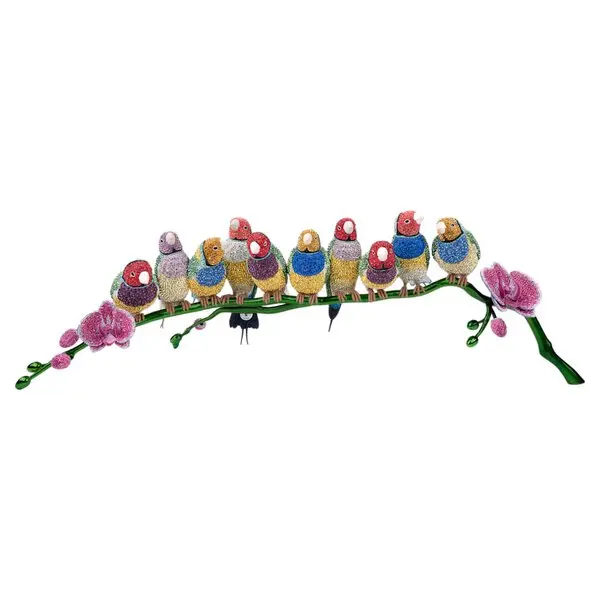 SWAROVSKI Crystal Myriad Gouldian Finches - Multicolored