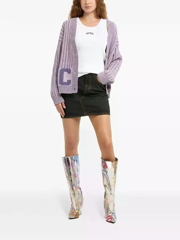 Gcds Intarsia-knit Logo Cardigan