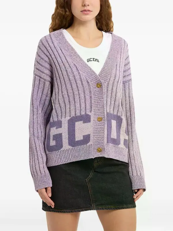 Gcds Intarsia-knit Logo Cardigan