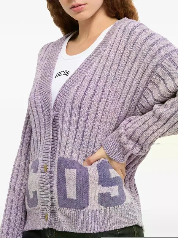Gcds Intarsia-knit Logo Cardigan