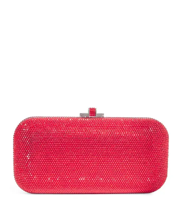 Judith Leiber Crystal-embellished Long Slide Clutch - Red