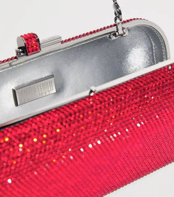 Judith Leiber Crystal-embellished Long Slide Clutch - Red