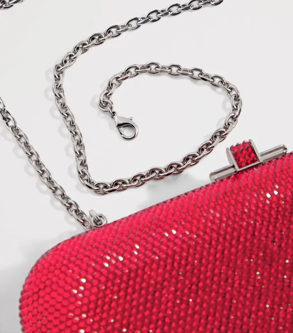 Judith Leiber Crystal-embellished Long Slide Clutch - Red