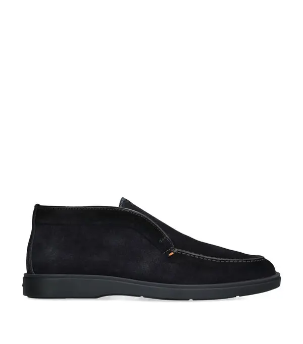 Santoni Suede Detroit High-top Loafers