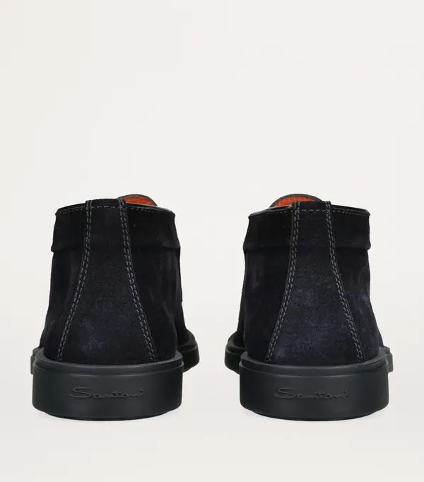 Santoni Suede Detroit High-top Loafers