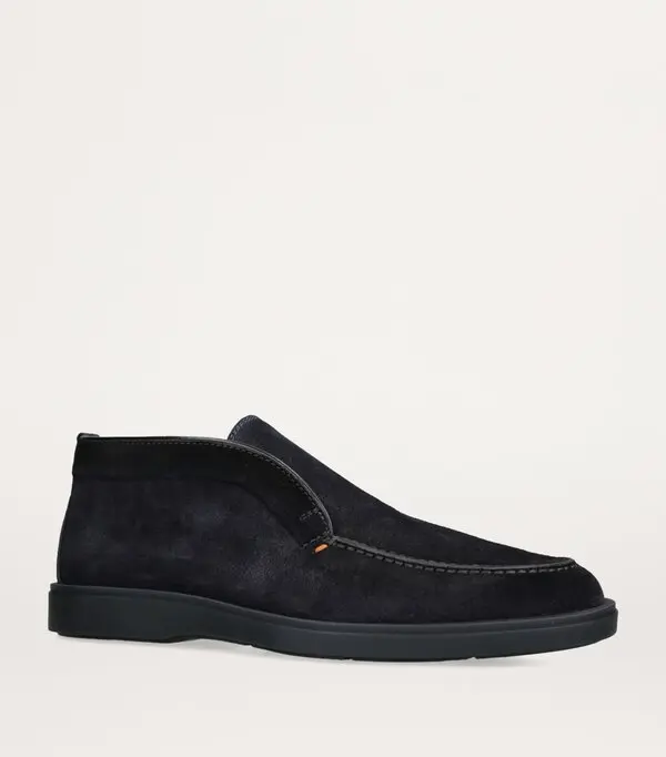 Santoni Suede Detroit High-top Loafers