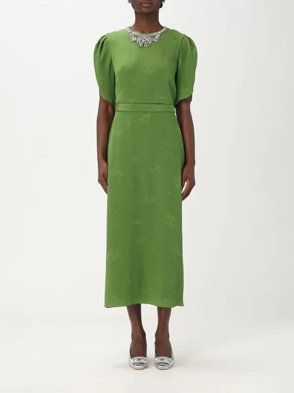 Erdem Embroidered Midi Dress - Green