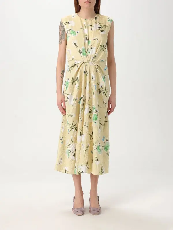 Erdem Printed Midi Dress - Yellow