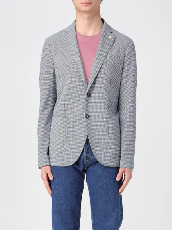 MANUEL RITZ Houndstooth Blazer - Blue