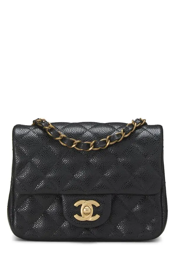 Chanel Quilted Caviar Square Flap - Black