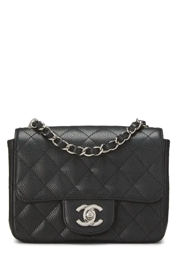 Chanel Quilted Caviar Square Flap - Black