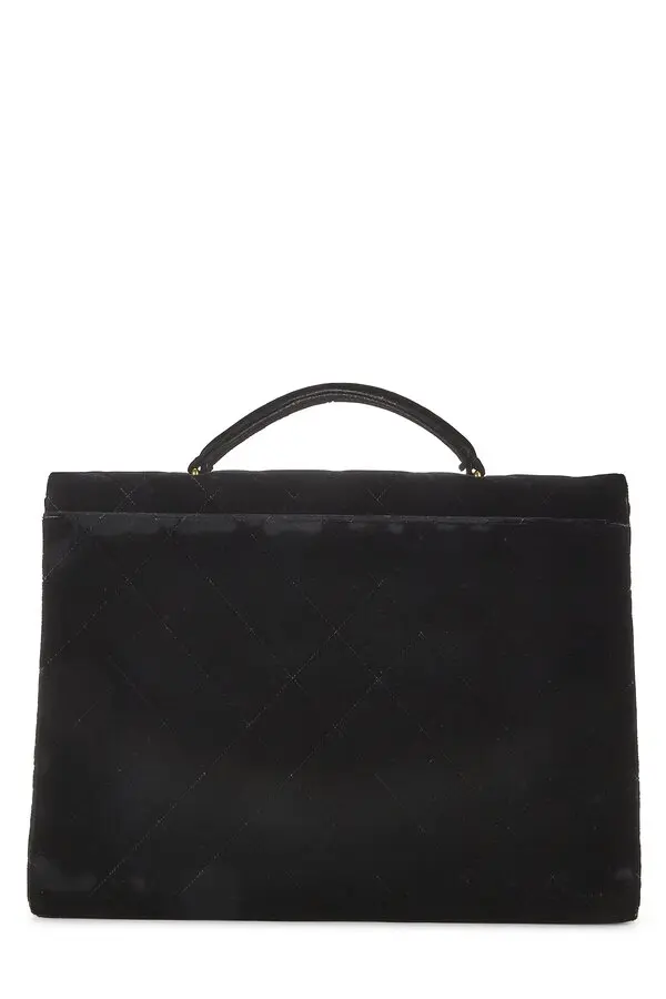 Chanel Velvet Briefcase With Gold Tone Clasp