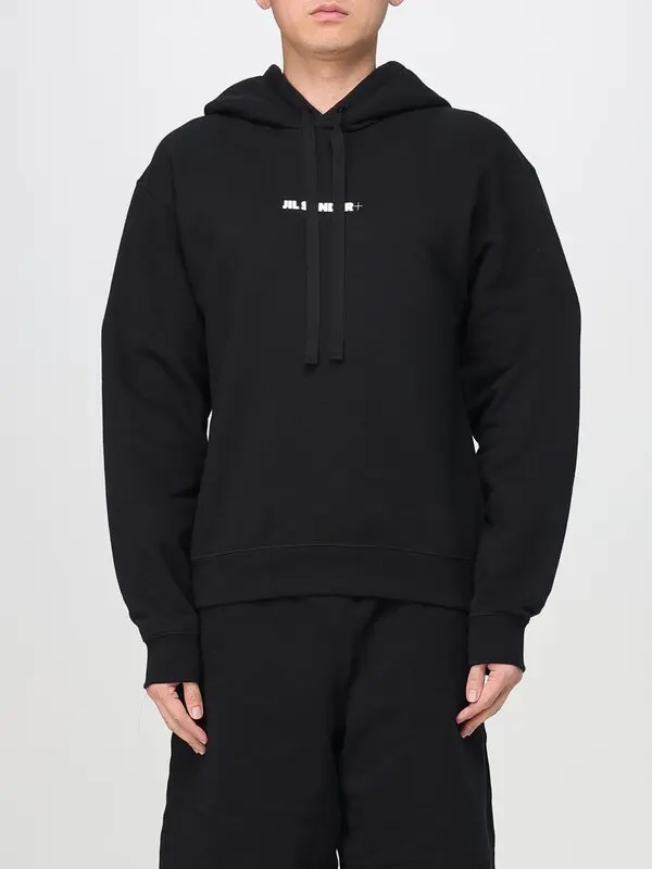 JIL SANDER Cotton Logo Hoodie - Black