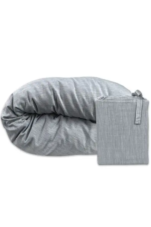 BEDVOYAGE Melange Viscose Cotton Duvet Coverbreathable & Cozy Comfort - Silver